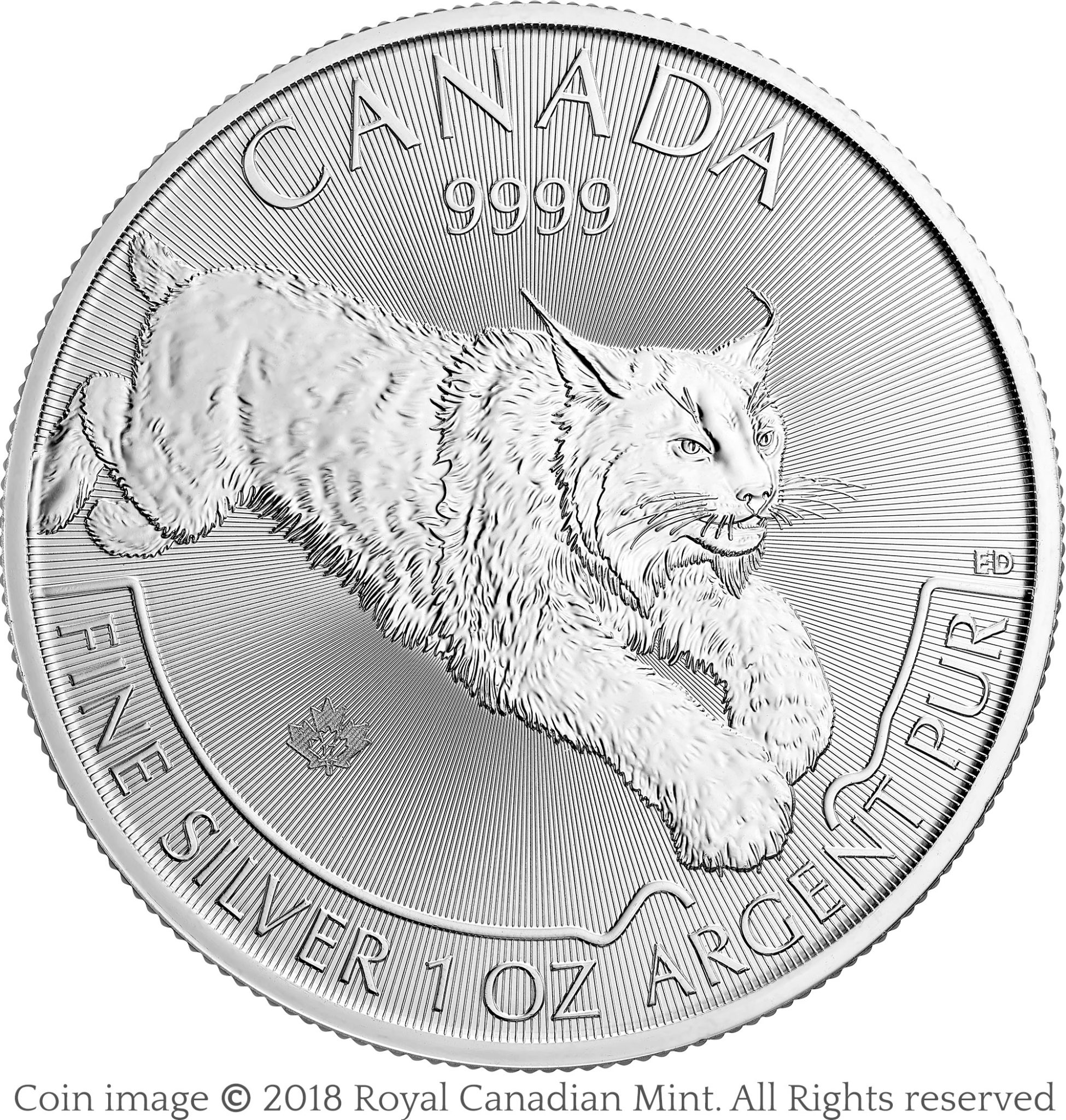 Lynx silver bullion coin - Emily S. Damstra